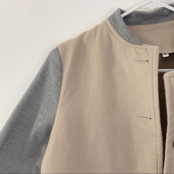 Jackets & Coats | Beige And Grey Color Block Pea Coat | Poshmark